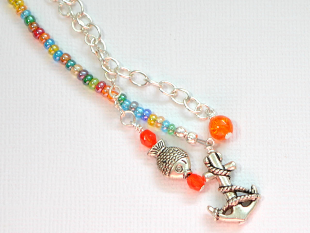 Beach Hair Charm, 11 inch Beaded Hair Chain with Your Choice of Snap ...