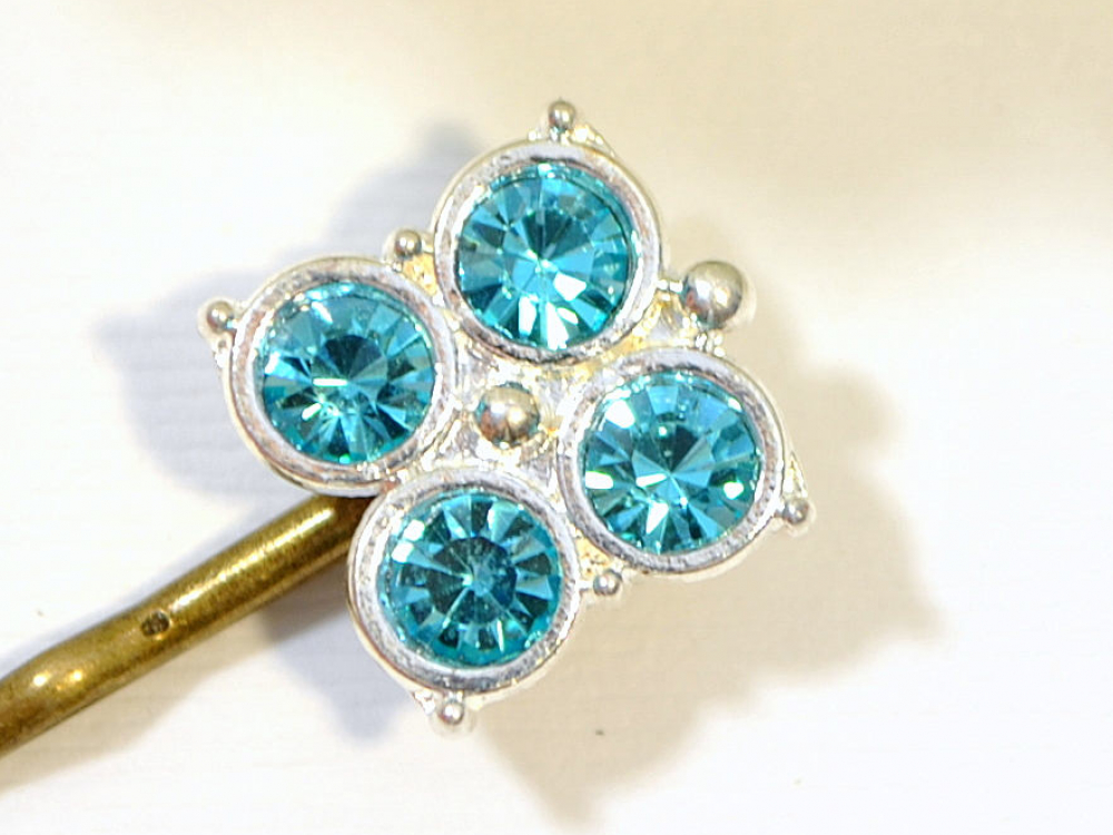 Light Blue Bobby Pin, Small Hair Pin, Crystal Hair Slide, Blue Hair ...