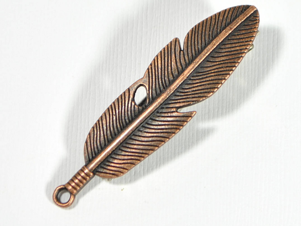 Copper Feather Hair Clip, Feather Barrette, Handmade Hair Accessories ...