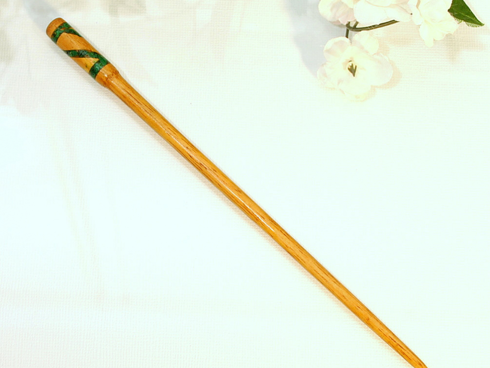 Green Inlay Hair Stick, 7 inch, handmade by Purple Moon Designs ...